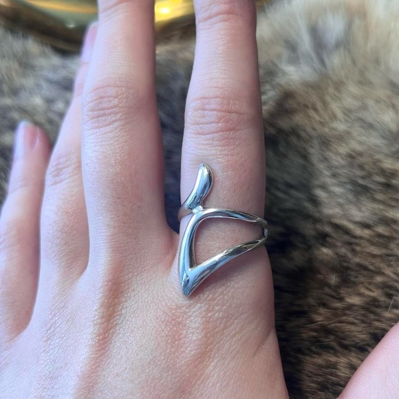 Jewelry | Sterling Silver Abstract And Sleek Open Work Ring | Poshmark